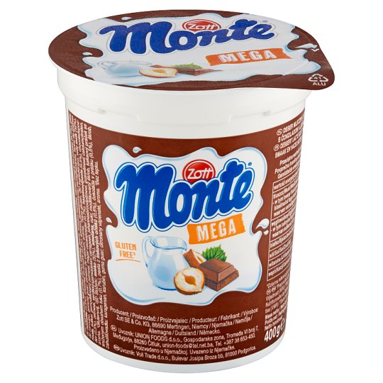 Zott Monte Mega Chocolate Milk Dessert with Hazelnuts 400g - Tesco ...
