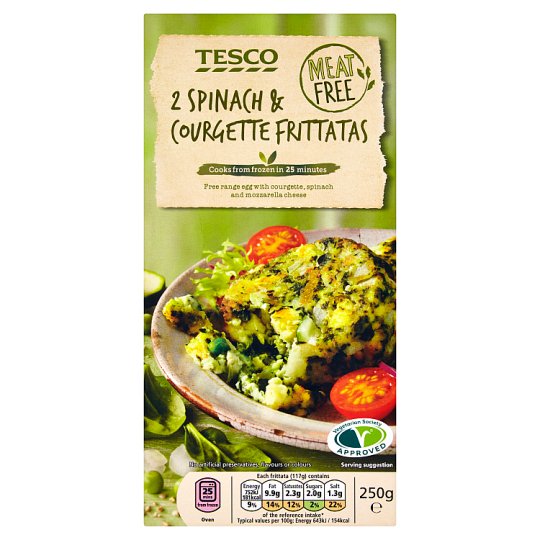 Tesco Free Range Egg with Courgette, Spinach and Mozzarella Cheese 250g ...