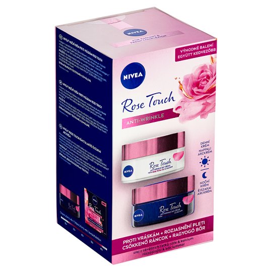 Nivea Rose Touch denní a noční krém proti vráskám 2 x 50ml - Tesco ...