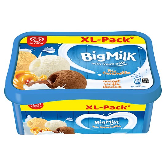 Big Milk Trio Caramella Caramel, Vanilla and Chocolate Flavour Ice ...
