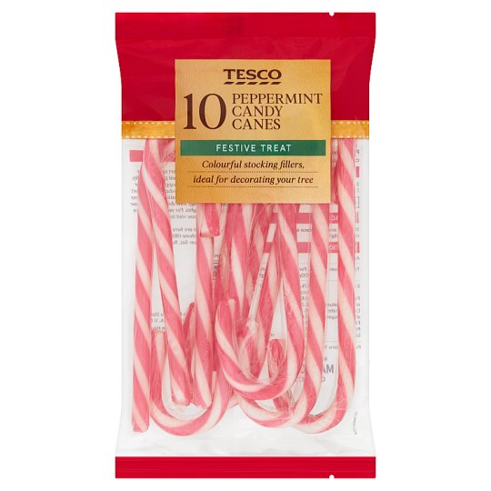 Tesco Peppermint Candy Canes 10 pcs 125 g - Tesco Online, Tesco From ...