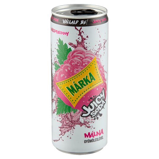 Márka Juicy Soda Raspberry Carbonated Soft Drink with Sugar and ...