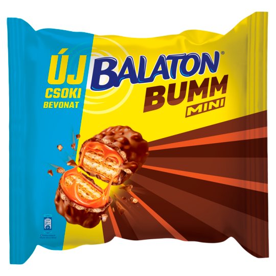 Balaton Bumm Mini Wafer Bar with Milk Chocolate Coating, Filled with ...