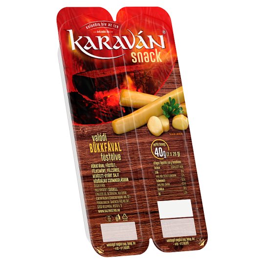 Karaván Snack bükkfával füstölt, félkemény, félzsíros sajt 2 x 20 g (40 ...