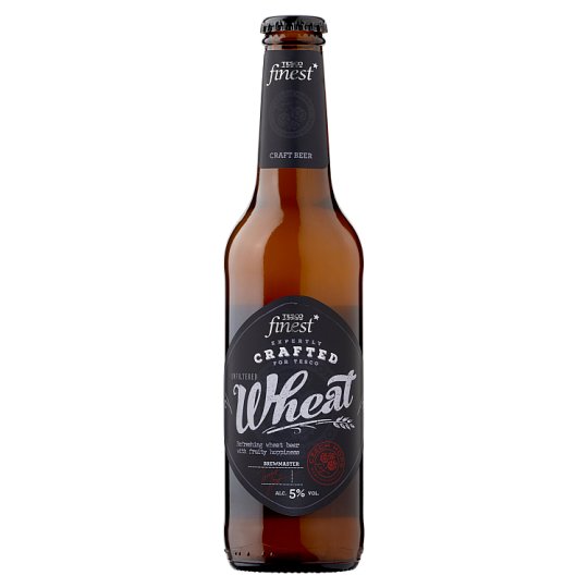 Tesco Finest Wheat Unfiltered Quality Lager Wheat Beer 5% 330 ml ...