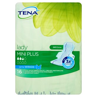 Tena Lady Mini Plus Soft Incontinence Pads with Wings 16 pcs - Tesco ...
