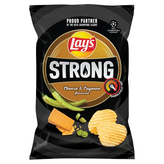 Lay's Strong Cheese & Cayenne Flavoured Potato Chips 130 g - Tesco ...