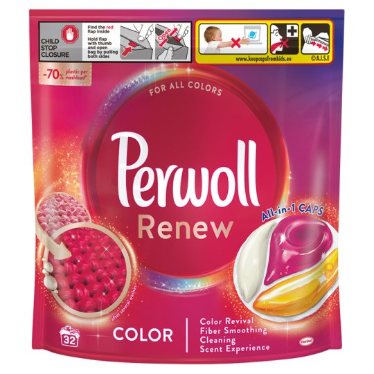 Perwoll Renew Color Caps Concentrated Pre-Dosed Detergent 32 Washes 432 ...