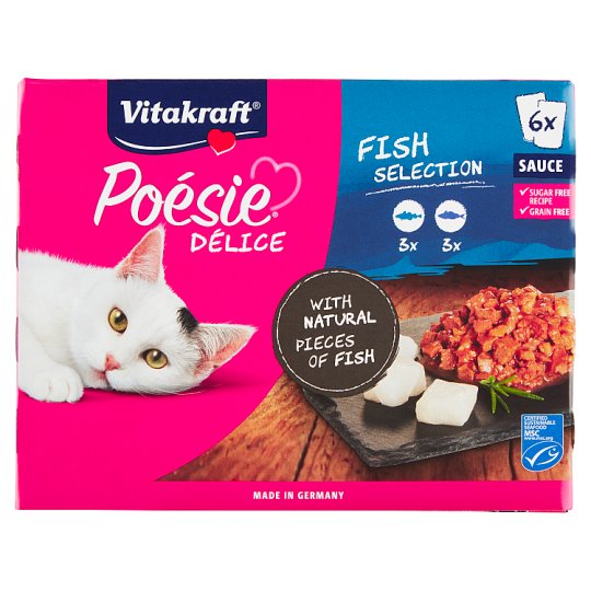 Vitakraft Poésie Délice Fish Selection Complete Food for Adult Cats 6 x ...
