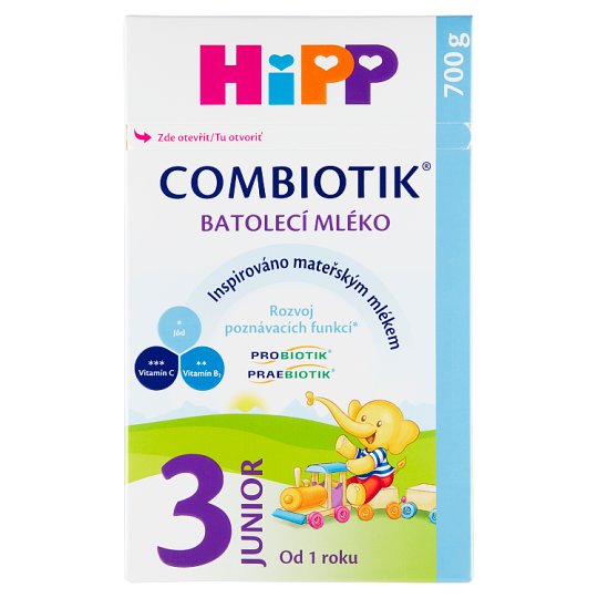 HiPP Combiotik Junior 3 mliečny nápoj pre malé deti od 1 roka 700 g ...