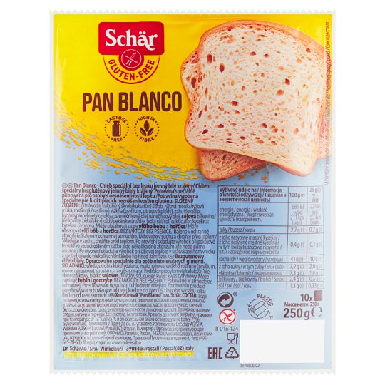 Schär Pan Blanco chlieb špeciálny bezgluténový jemný biely krájaný 250 ...