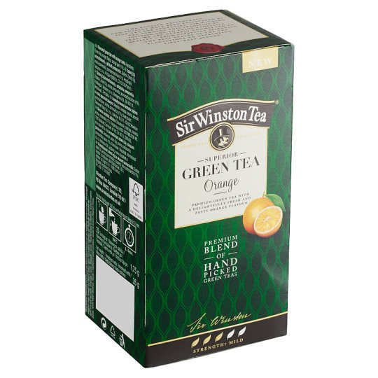 Sir Winston Tea Green Tea Orange, 20 vrecúšok, 35 g - Tesco Potraviny