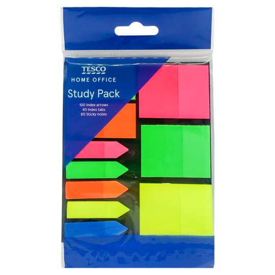 Tesco Mini Study Pack Neon - Tesco Groceries