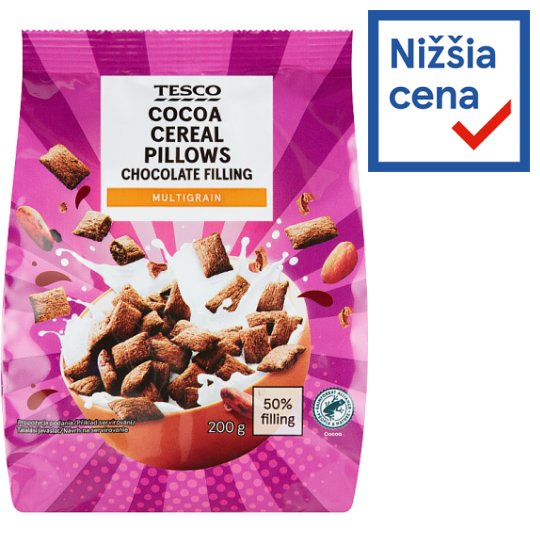 Tesco Cocoa Cereal Pillows with Chocolate Filling 200 g - Tesco Groceries