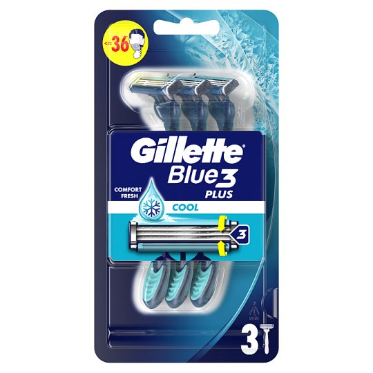 Gillette Blue3 Plus Cool, Disposable Razors For Men, 3-Pack Razors ...