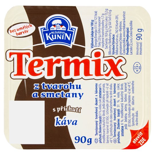 Mlékárna Kunín Termix tvarohový dezert s kávovou príchuťou 90 g - Tesco ...