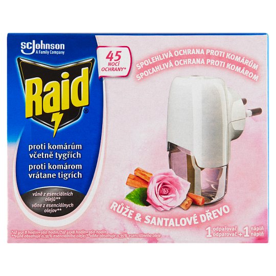 Raid Electric Vaporizer with Liquid Filling Rose & Sandalwood 27 ml ...