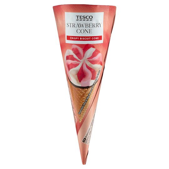 Tesco Strawberry Cone Crispy Biscuit 120 ml - Tesco Groceries