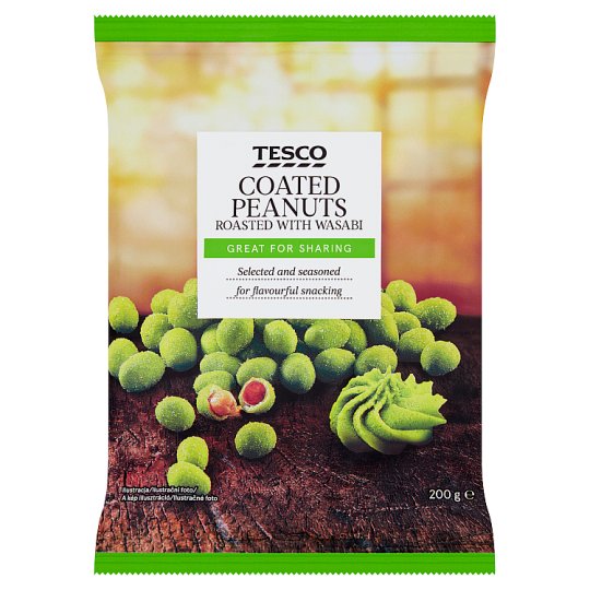Tesco Coated Peanuts Roasted with Wasabi 200 g - Tesco Groceries