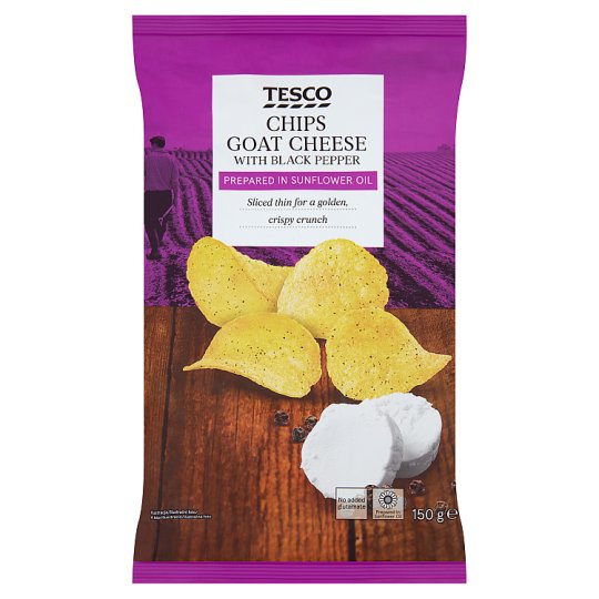 Tesco Chips Goat Cheese with Black Pepper 150 g - Tesco Groceries