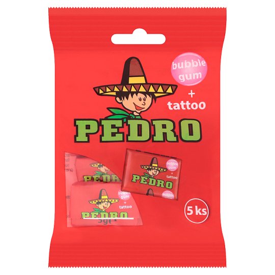 PEDRO Žuvačka plátková s tutti frutti príchuťou a s otlačkom 5 ks 25 g ...