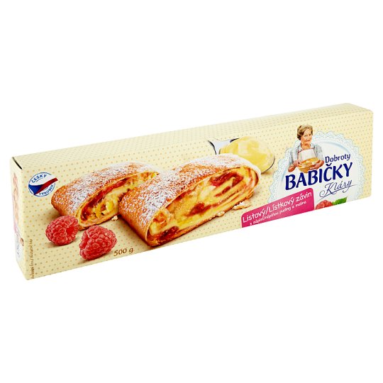 Dobroty Babičky Kláry Babičkin lístkový závin s náplňou puding malina ...