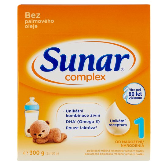 Sunar Complex 1 Initial Infant Milk 2 x 150 g (300 g) - Tesco Groceries