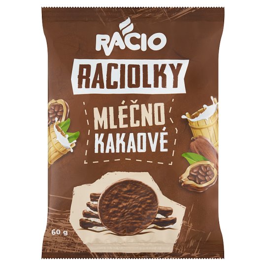 Racio Raciolky Minichlebíčky ryžové s mliečnokakaovou polevou 60 g ...