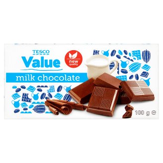 Tesco Value Milk Chocolate 100 g - Tesco Groceries