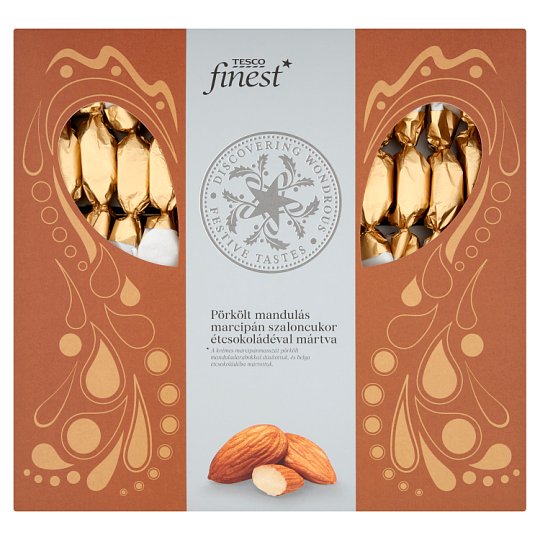 Tesco Finest Marzipan Christmas Candies with Roasted Almond and Dark ...