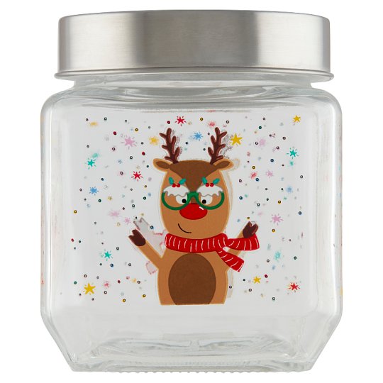 Tesco Christmas Glass Storage Jar Square 500 ml - Tesco Groceries