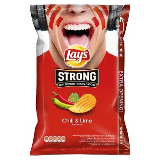 Lays Strong Fried Potato Chips Chili & Lime Flavour 150 g - Tesco Groceries