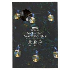 Tesco Outdoor 20 Clear Bulb Solar String Lights - Tesco Groceries