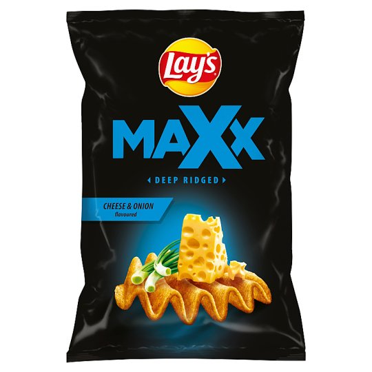 Lay's Maxx Vyprážané zemiakové lupienky s príchuťou syra a cibuľky 130 ...