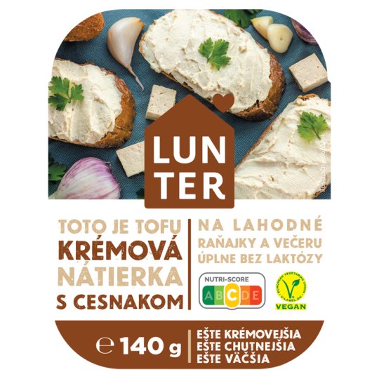 Lunter Tofu Creamy Spread with Garlic 140 g - Tesco Groceries